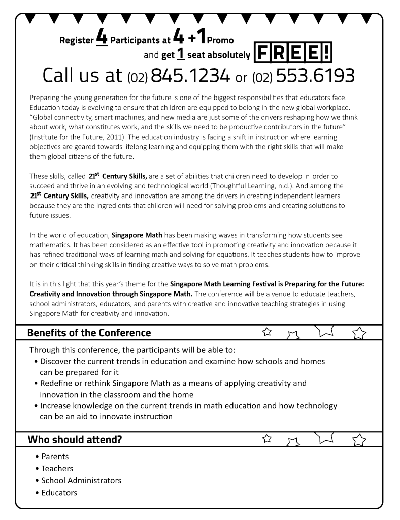 Galileo Enrichment Learning Program and The 3rd Singapore Math Learning ...