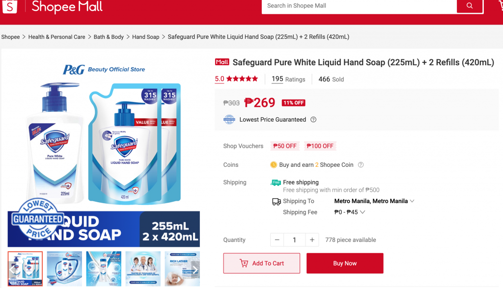 Get up to 30% OFF on P&G Safeguard Products on Shopee on Oct 11-13 Sale ...